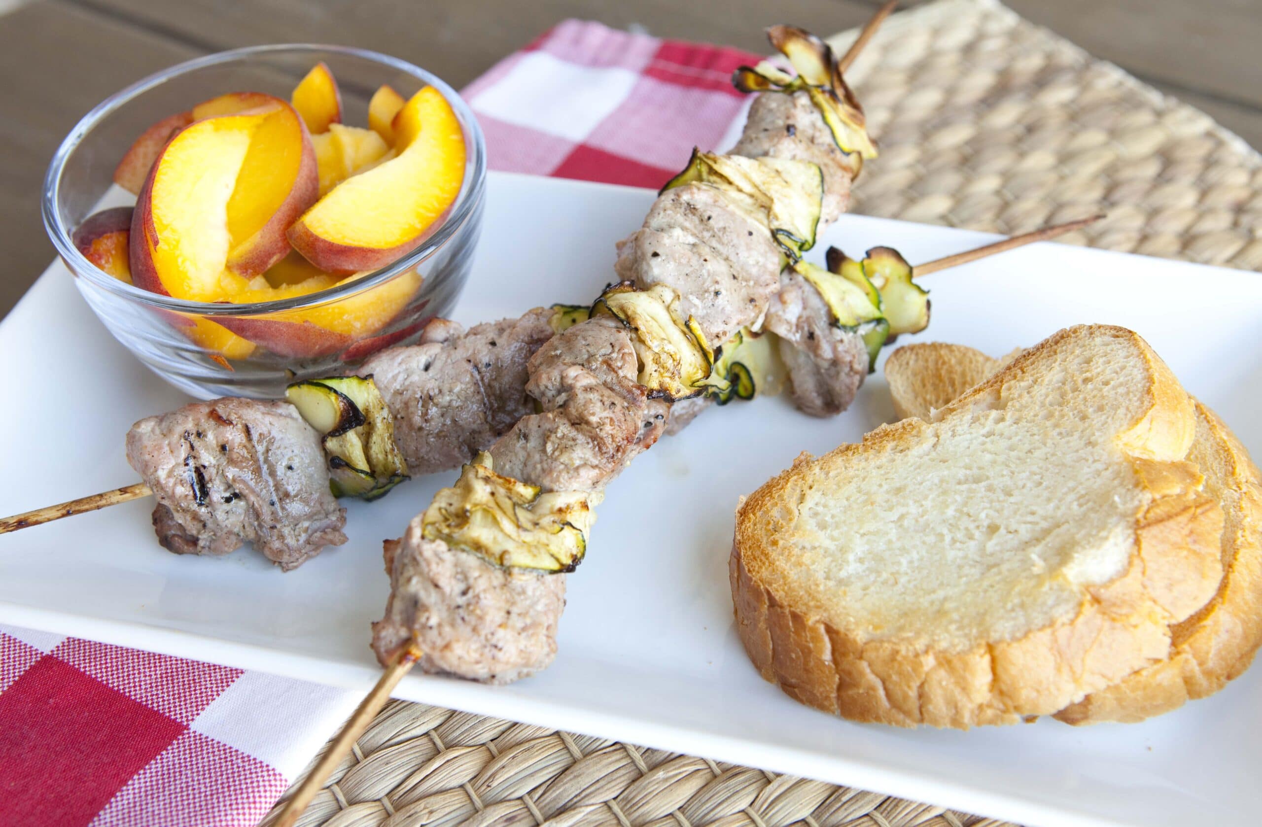 Grilled Pork and Zucchini Kabobs - SHK