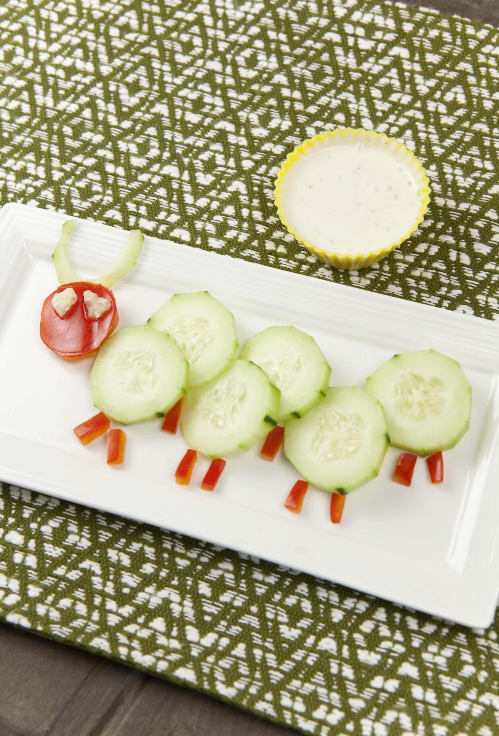 Cucumber Caterpillar Snack - Super Healthy Kids