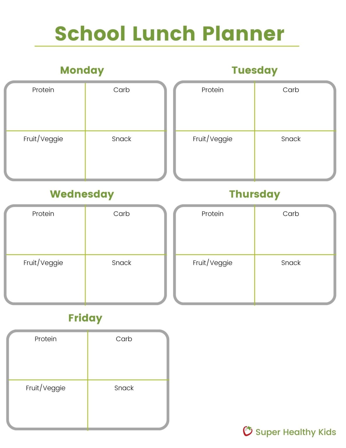 Lunch Packing Guide for Kids + Free Lunch Planner - SHK