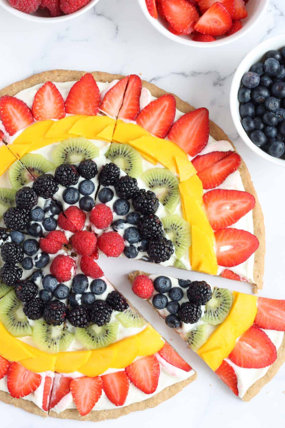 Fruit Pizza with Oatmeal Cookie Crust - SHK