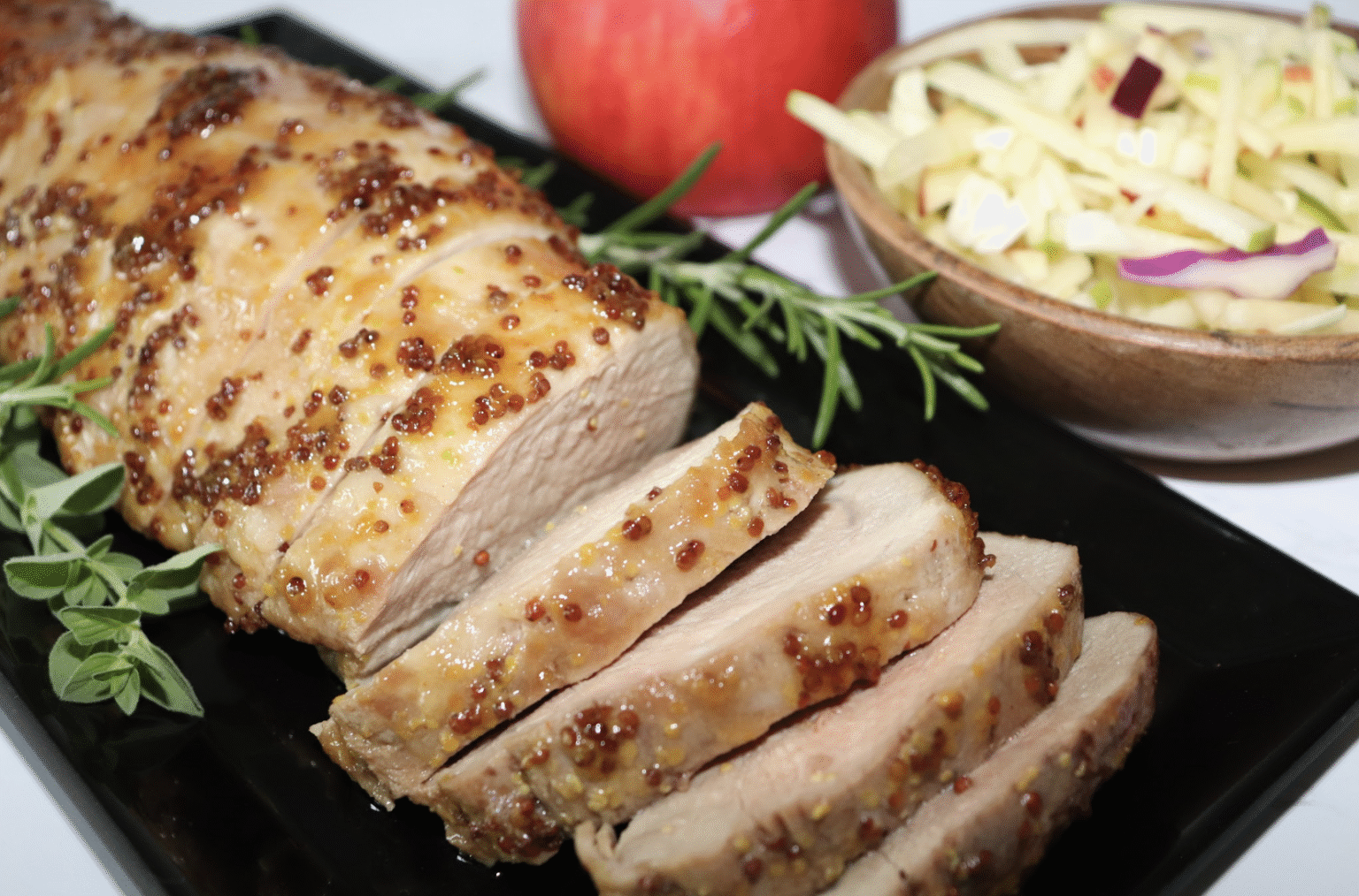 Maple-Glazed Pork Tenderloin with Apple Slaw - SHK