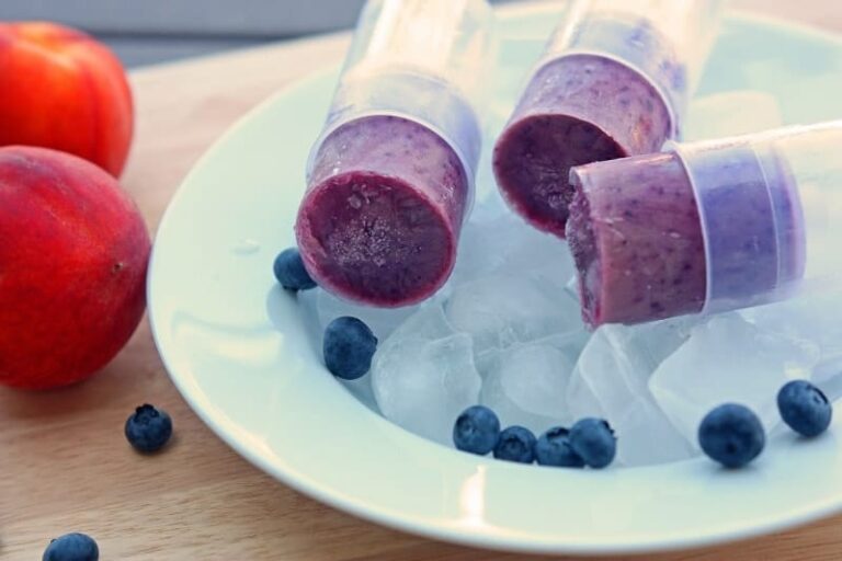 Blueberry Peach Push Pops - Super Healthy Kids